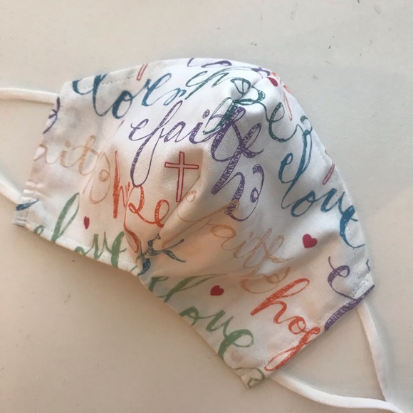 AtticFabricsCo | Accessories | Adjustable Faith Hope Love Face Mask ...